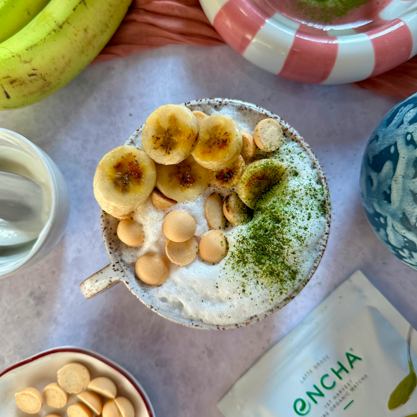 Banana Pudding Matcha Latte Recipe | Encha Organic Matcha